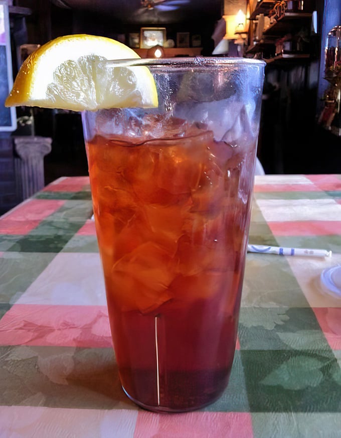Sweet tea so perfectly amber it could be mistaken for jewelry. The unofficial house wine of the South, served properly—ice cold with a lemon slice.
