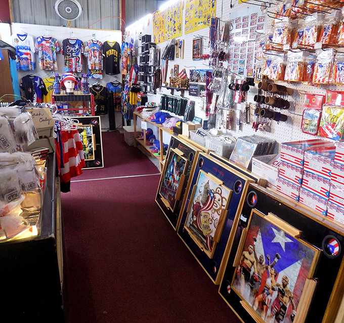 Patriotic memorabilia meets sports collectibles in this slice of Americana. The perfect spot to find that conversation piece for your Florida room.
