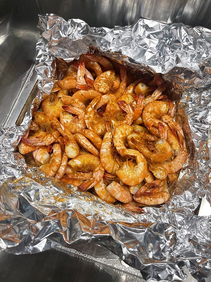 Spiced shrimp in foil—simple, unpretentious, and utterly perfect. The Chesapeake Bay's bounty needs little more than the right seasoning.
