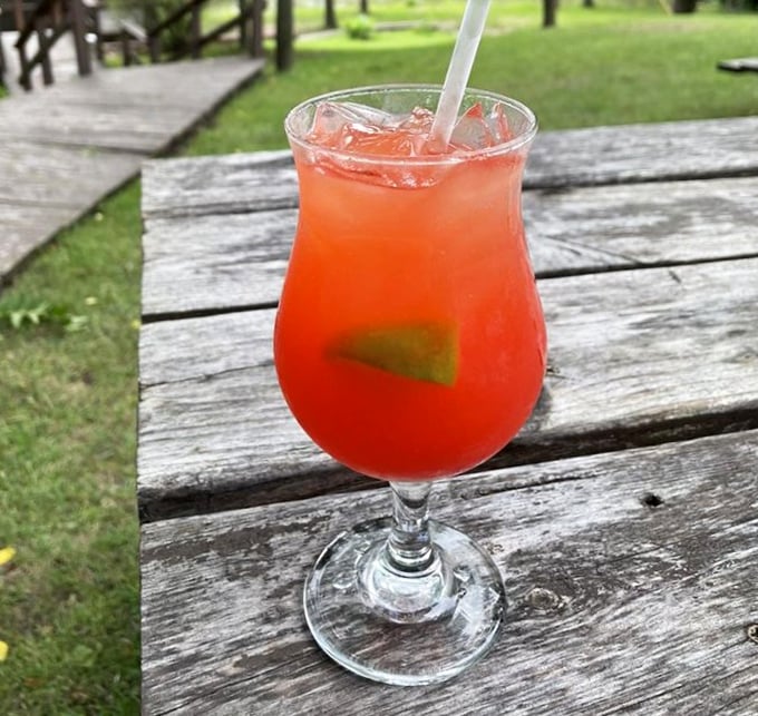 The strawberry daiquiri provides a sweet, refreshing counterpoint to all that savory goodness. Sometimes balance comes in a hurricane glass.