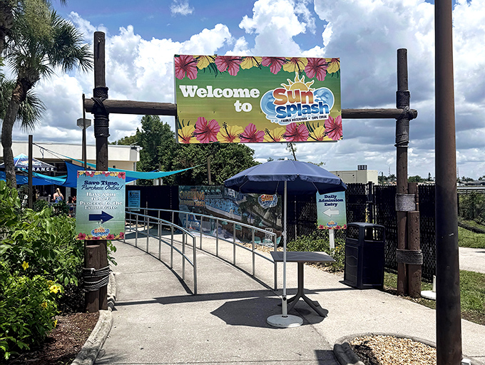 Sun Splash: where "acting your age" is strictly prohibited. Nothing says "I'm embracing Florida life" like adults giggling down water slides.