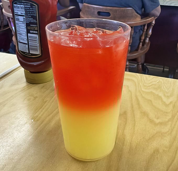 This layered lemonade isn't just a drink – it's a sunset in a glass, offering sweet relief from the California heat.