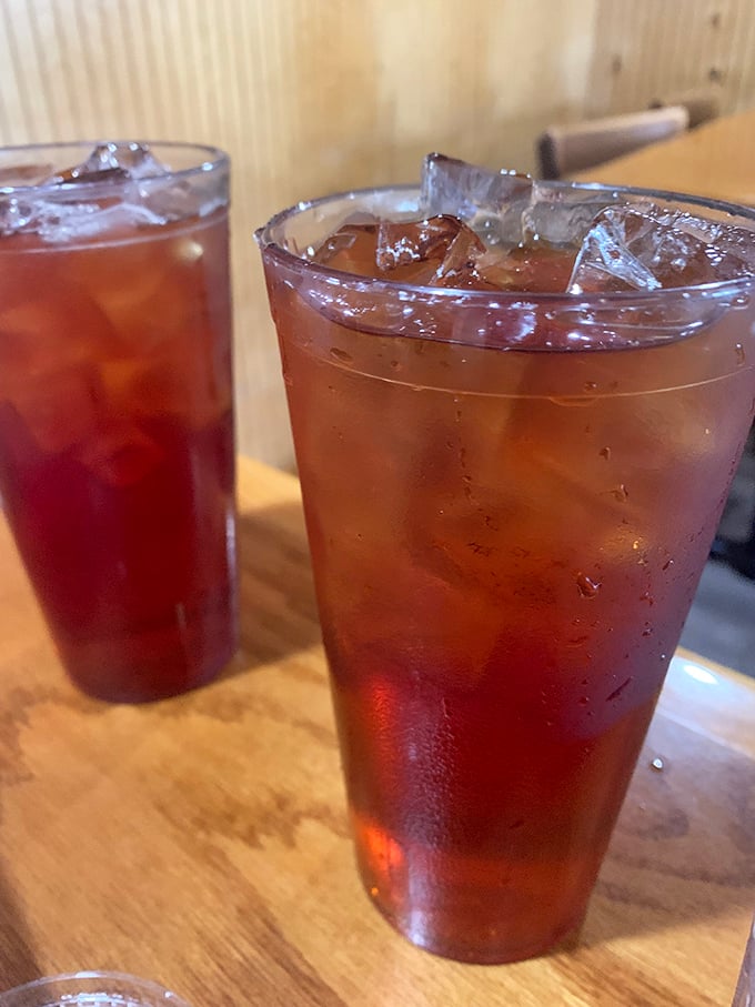 Sweet tea so perfectly amber it could be mistaken for liquid topaz. In the South, this isn't just a beverage – it's practically a religious experience.