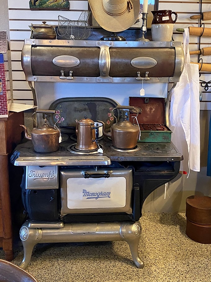 This Triumph Monogram stove didn't just cook meals—it heated homes, dried mittens, and served as the heart of American kitchens before "open concept" was even a concept.