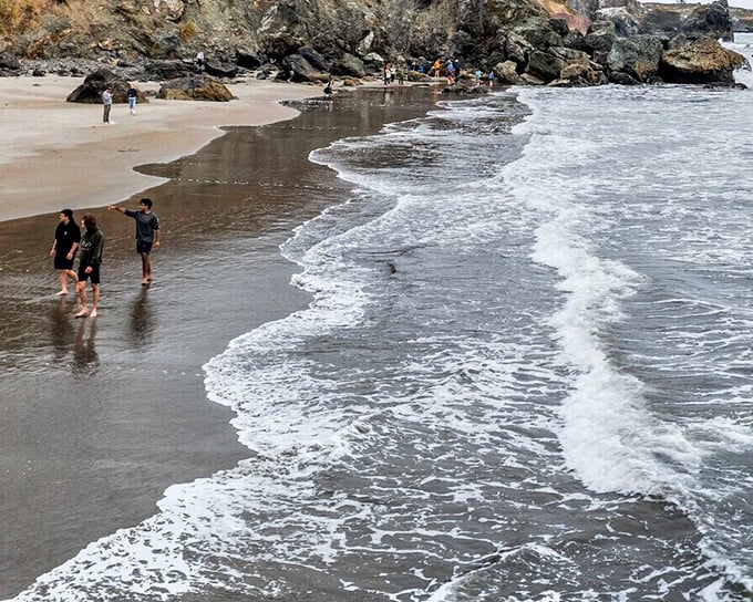 Toes in the sand, eyes on the horizon – Bolinas Beach offers the simple pleasure of watching waves perform their endless dance.