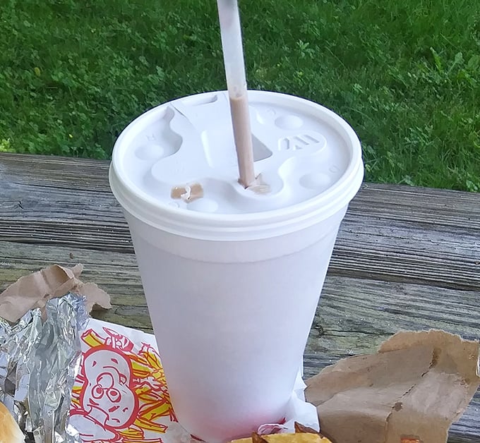 The milkshake that time forgot—thick enough to challenge your straw skills and sweet enough to make you forget your adult responsibilities.