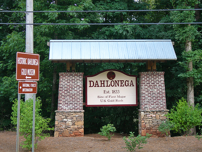 Est. 1833 declares the welcome sign, but Dahlonega's charm is timeless – the gateway to Georgia's original gold rush territory.