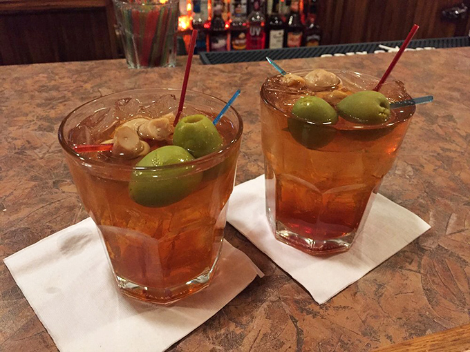 Wisconsin's unofficial state cocktail: the brandy old fashioned. Those colorful plastic picks aren't just garnish—they're a cultural statement.