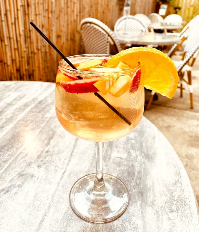 This isn't just sangria—it's summer captured in a glass, complete with fruit that's having more fun than you are. 