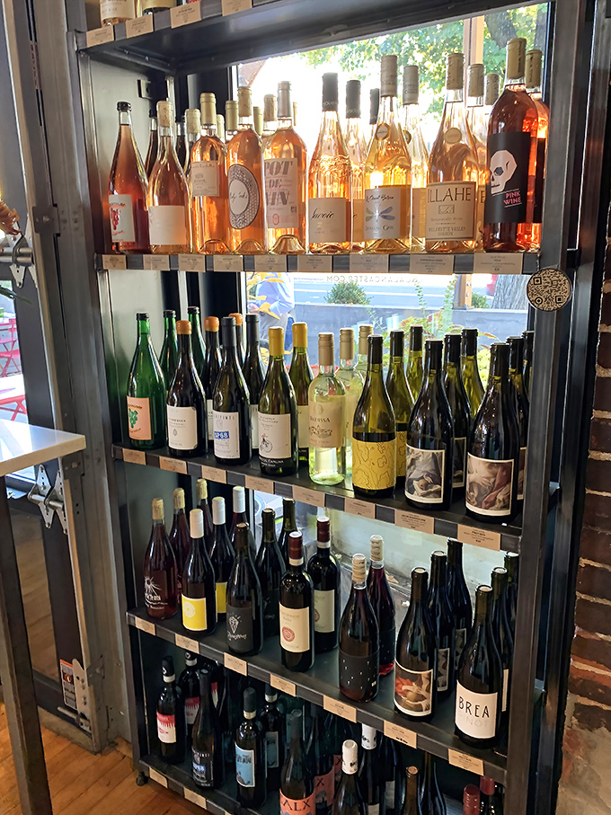 Their wine display isn't just storage—it's a gallery exhibition of Italian viniculture, with bottles arranged like colorful soldiers ready for delicious duty.