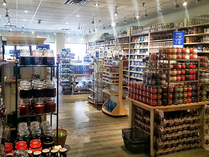 Candle nirvana where your nose takes a journey through seasonal scents—from "Summer Picnic" to "Grandma's Kitchen" without leaving the store.