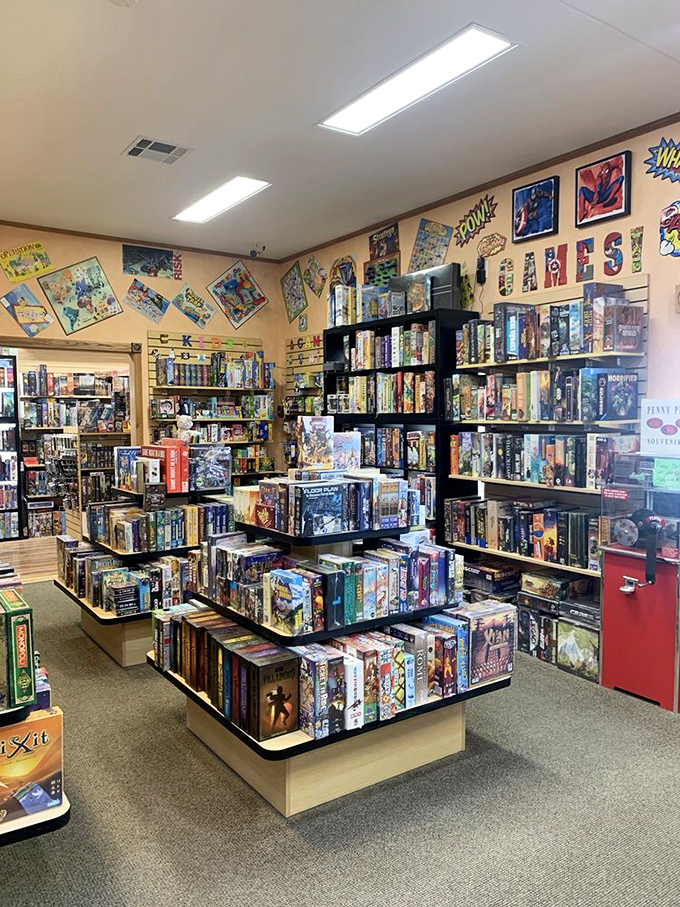 Board game heaven for desert dwellers and visitors alike—where rainy day entertainment options stretch from floor to ceiling.