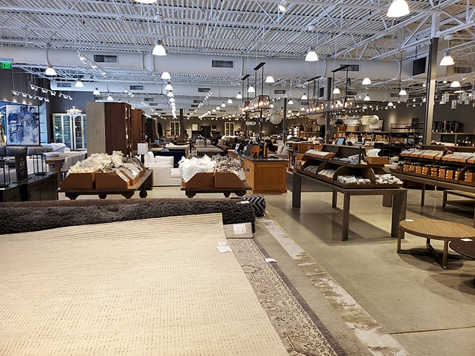 Pottery Barn's expansive showroom: where you'll convince yourself that yes, you absolutely need that farmhouse table for "entertaining."