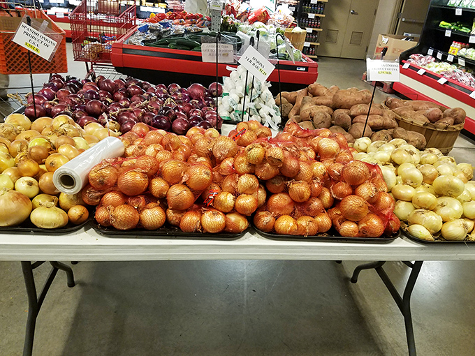 Onions, potatoes, and garlic galore—the aromatic foundation of practically every delicious meal, priced like it's 1995.