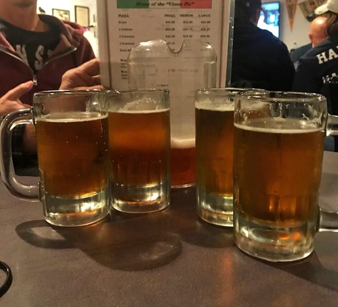 Cold beer and hot pizza—a combination more perfect than Lennon and McCartney. These frosty mugs are ready for their starring role.