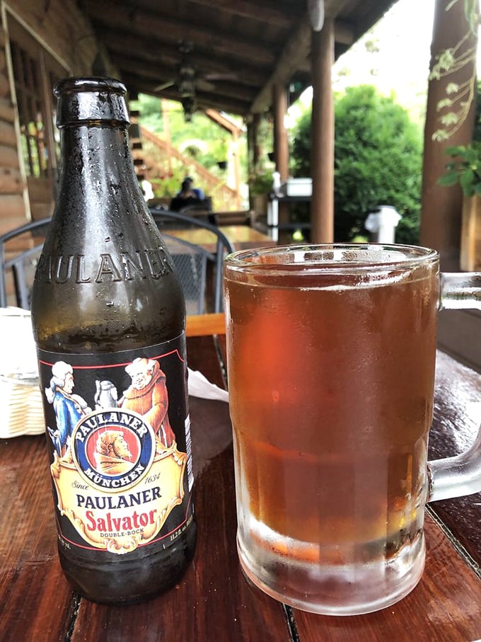 Nothing complements German food like authentic German beer. This Paulaner Salvator is basically liquid bread—the way the Bavarian monks intended.