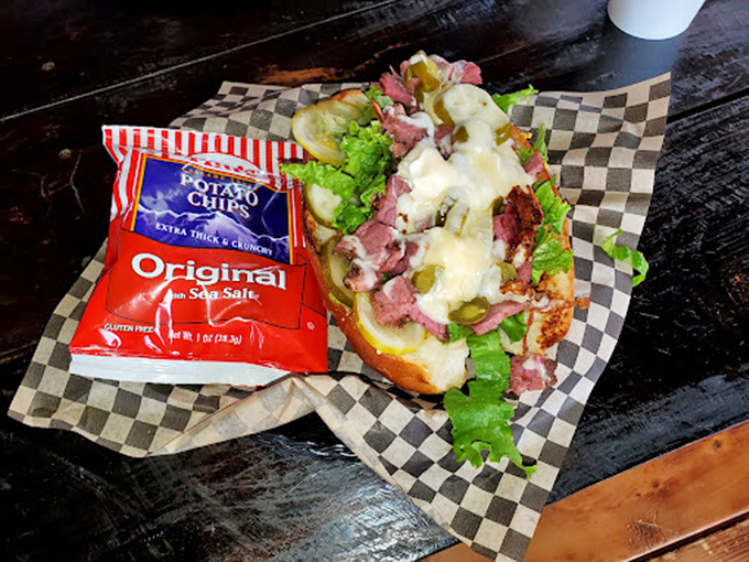 The "Blown Gasket" sandwich lives up to its name—packed with enough delicious ingredients to make your belt surrender immediately.