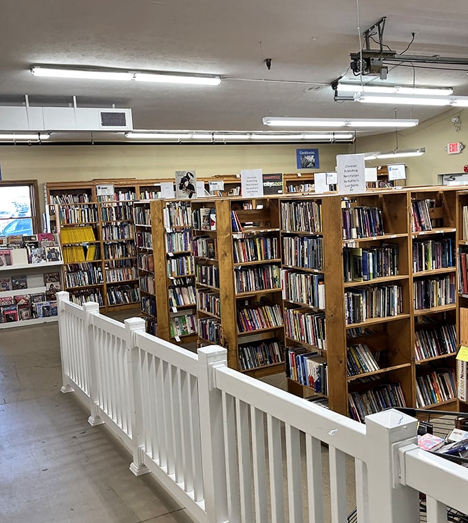 The book section—where literary treasures hide between forgotten romance novels and yesterday's bestsellers. Bibliophiles, prepare to lose track of time!