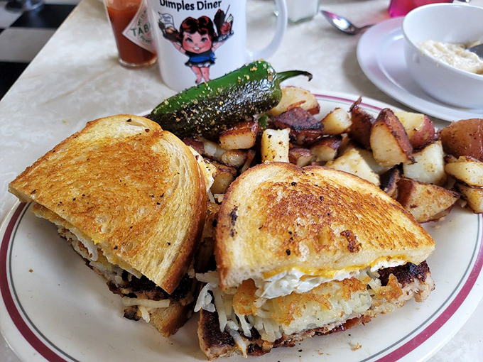 This breakfast sandwich with roasted jalapeño isn't just a meal—it's morning motivation with a side of perfectly crisped potatoes.