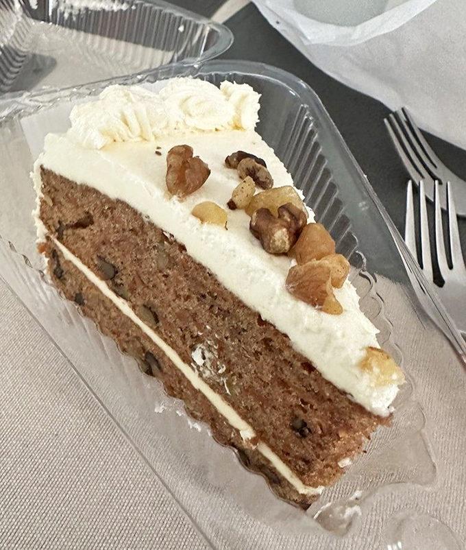 This isn't just carrot cake – it's what carrot cake dreams of becoming when it grows up. That cream cheese frosting could end arguments.