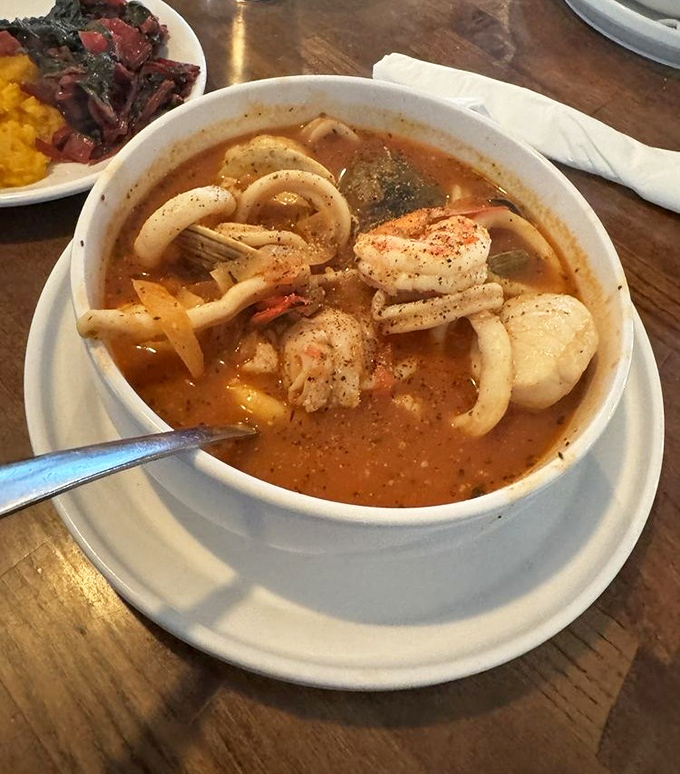 Cioppino that tells the story of California's coastal heritage in every spoonful. This isn't just soup—it's maritime history you can eat.