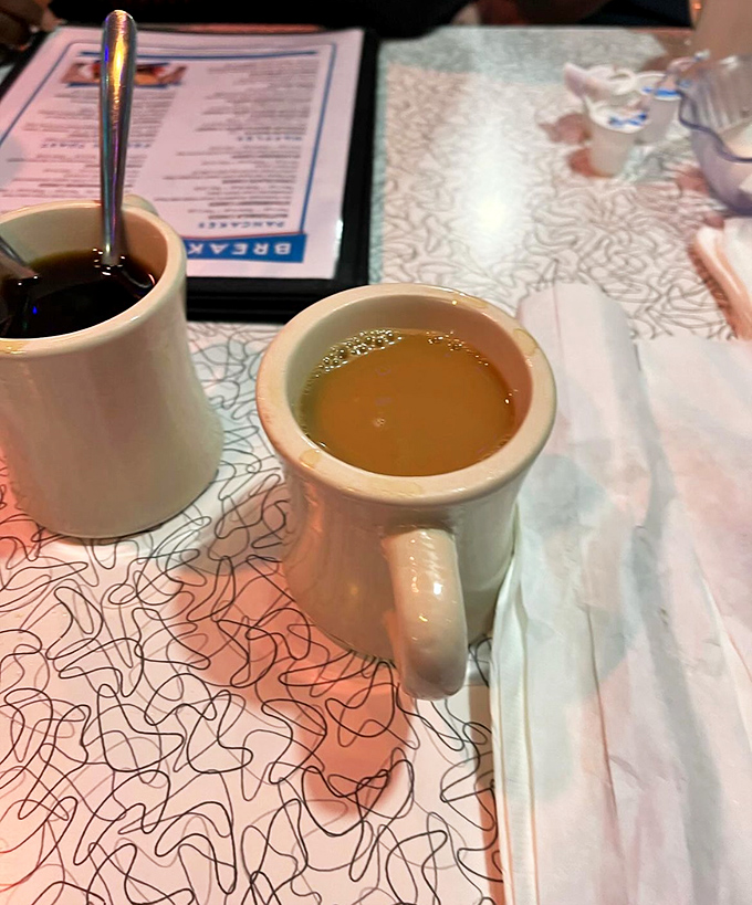 Diner coffee isn't about fancy beans or latte art—it's about that bottomless cup that keeps coming back like a loyal friend.