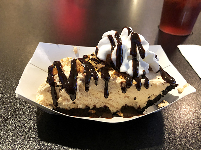 Proof that Hawg Heaven understands the importance of a sweet finale. This chocolate-drizzled slice of heaven makes dieting seem wildly overrated.