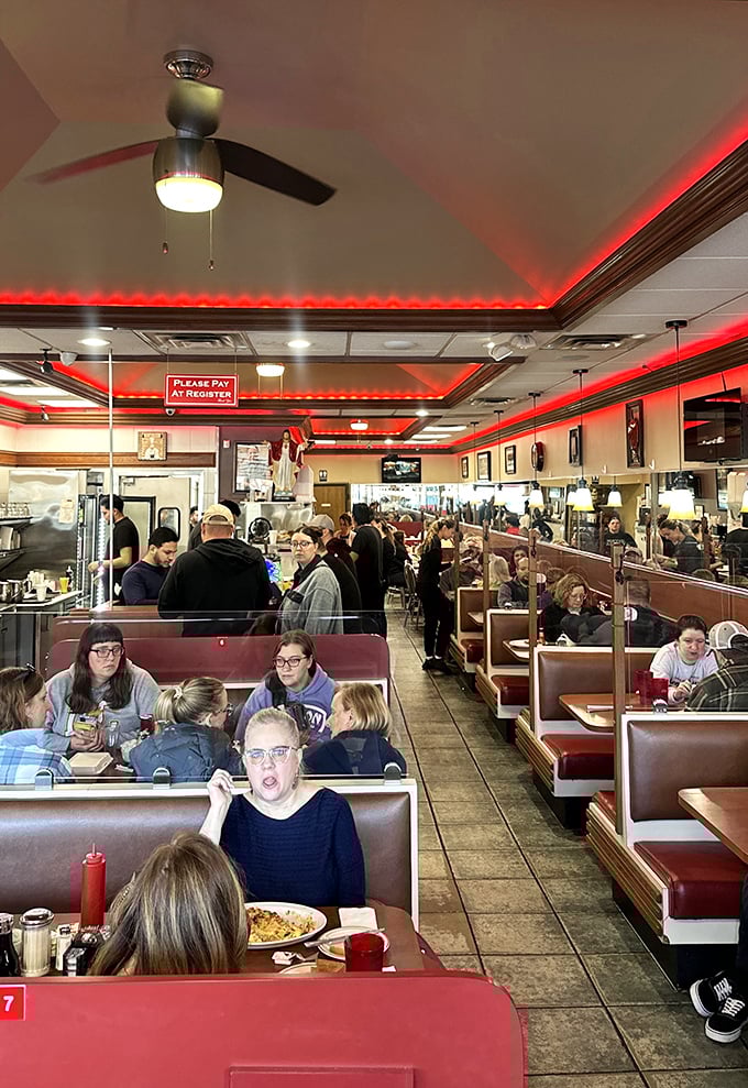Saturday morning at Charlie's looks like America itself – diverse, bustling, and united by the universal language of really good breakfast food.
