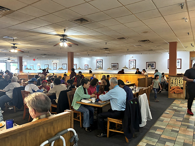 The dining room hums with the universal language of satisfaction—the quiet murmurs of people too busy enjoying their food to make conversation.