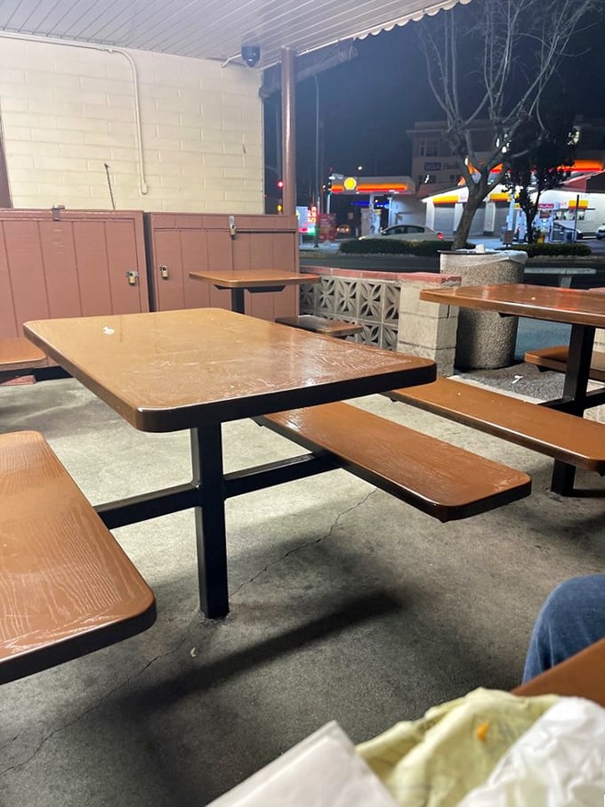No-frills dining at its finest. These picnic tables have hosted more meaningful conversations and food epiphanies than fancy restaurants ever could.