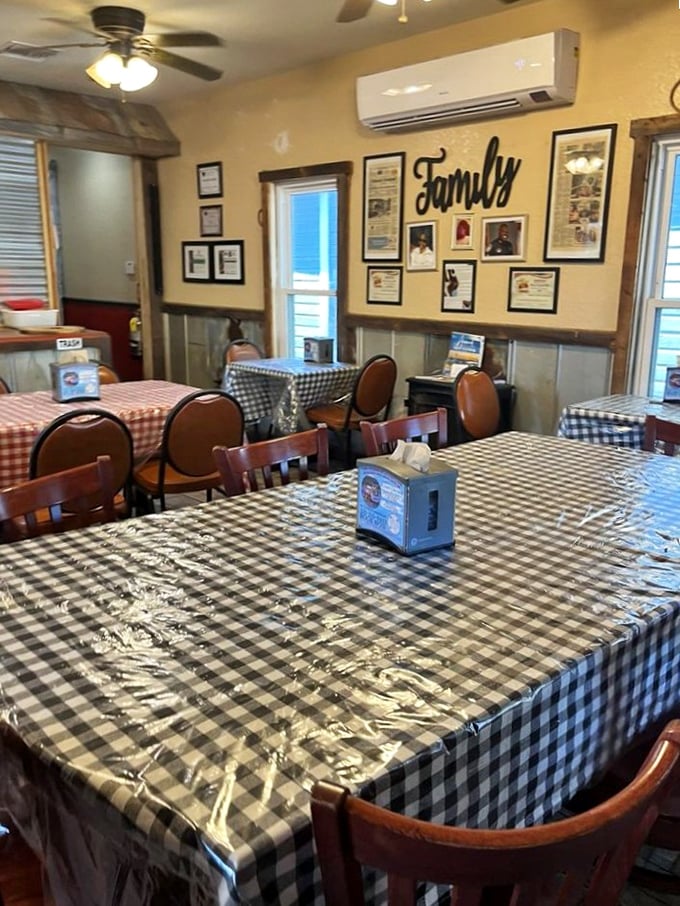 The "Family" wall says everything about Granny's priorities. This isn't just a restaurant—it's a community gathering spot where memories are made between bites.