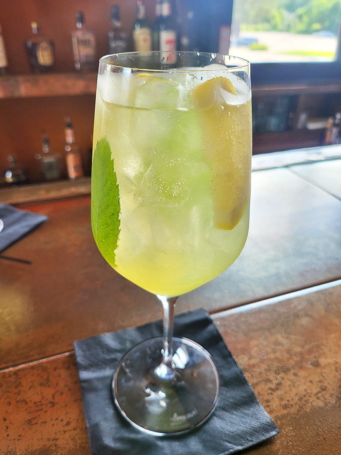 A cocktail that looks like liquid sunshine, complete with fresh mint. One sip and you'll forget you're in Ohio's heartland rather than a coastal resort.