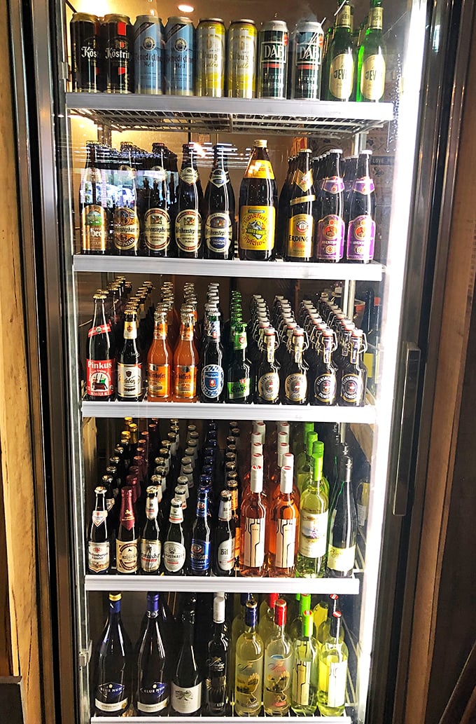 Beer refrigerator or German embassy? With this impressive selection of authentic brews, your taste buds can visit Munich without the jet lag.