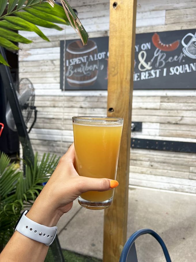 This golden elixir isn't just a beverage—it's liquid sunshine in a glass. Perfect for cutting through all that smoky goodness.