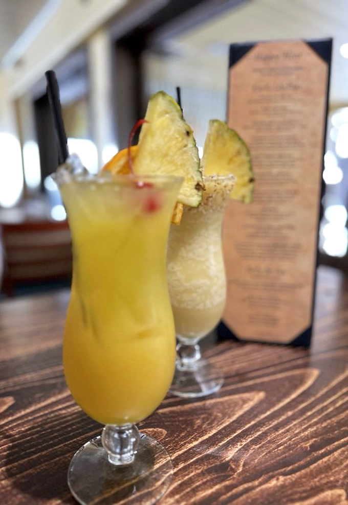Tropical cocktails that transport you to island time, even as the Monterey fog rolls in—liquid sunshine in a glass.