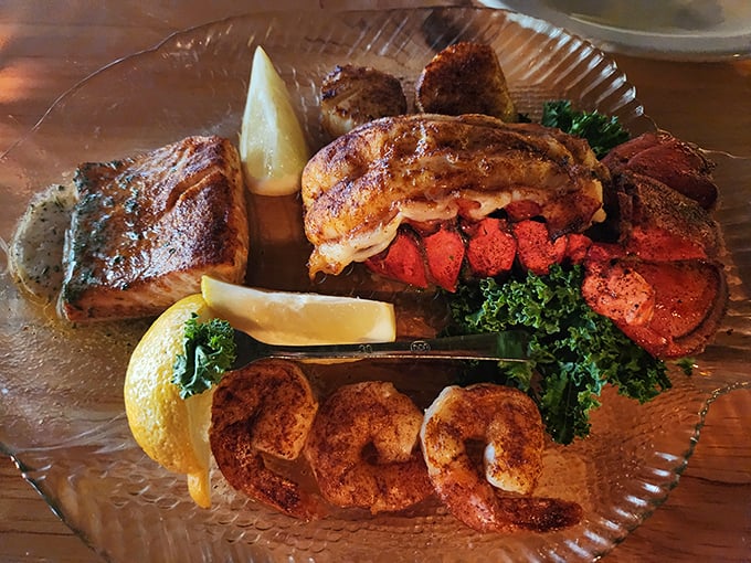 The fisherman's platter doesn't just feed you—it tells stories of Great Lakes bounty with every perfectly cooked morsel of seafood.