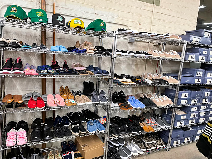 Footwear fantasies come true in these aisles where shoes for every occasion—from beach flip-flops to office-ready loafers—find temporary homes before joining yours.