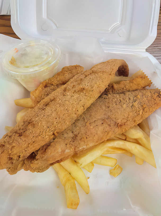 Fried walleye that would make any Midwesterner misty-eyed with nostalgia, paired with fries that could stand alone as a worthy destination.