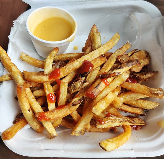 French fries with a side of hot pepper magic – because regular fries are for regular people.