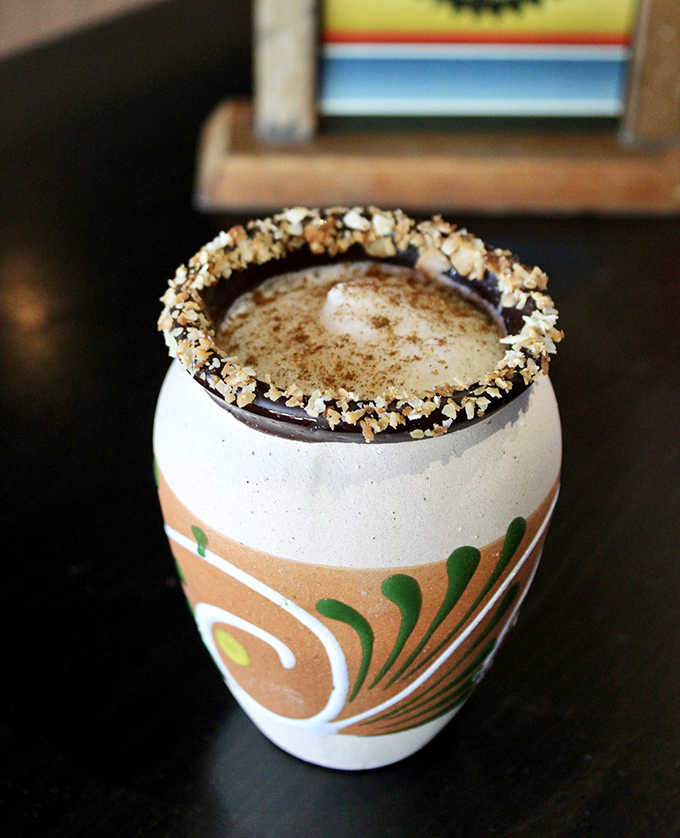 A guava colada in traditional pottery – because some drinks deserve vessels as special as themselves.