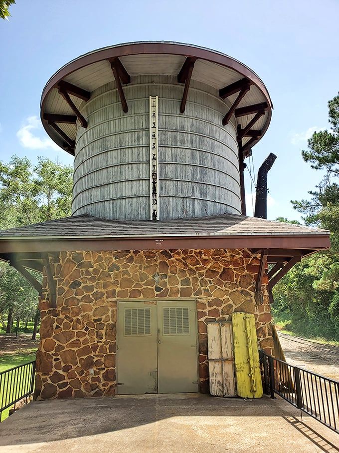 This isn't just a water tower—it's the lifeblood of steam locomotion, a monument to the engineering that conquered the American frontier.