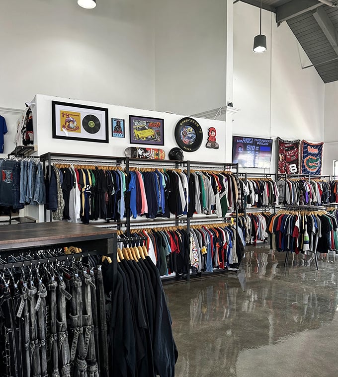 Wall art adds personality to the space, proving good design sense extends beyond merchandise selection.