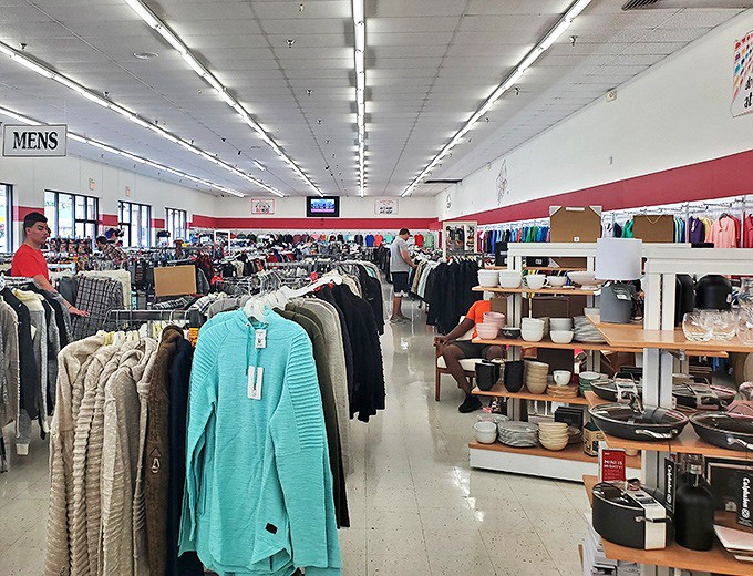 Where kitchenware meets fashion – the ultimate thrift store crossroads. That serving platter might have hosted Thanksgiving dinners for decades before finding you.