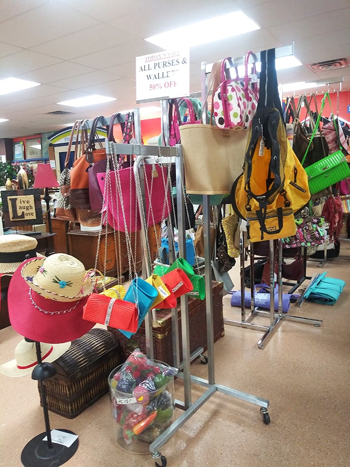 Handbag heaven! This colorful collection of purses proves that arm candy doesn't need to come with a designer price tag to be sweet.