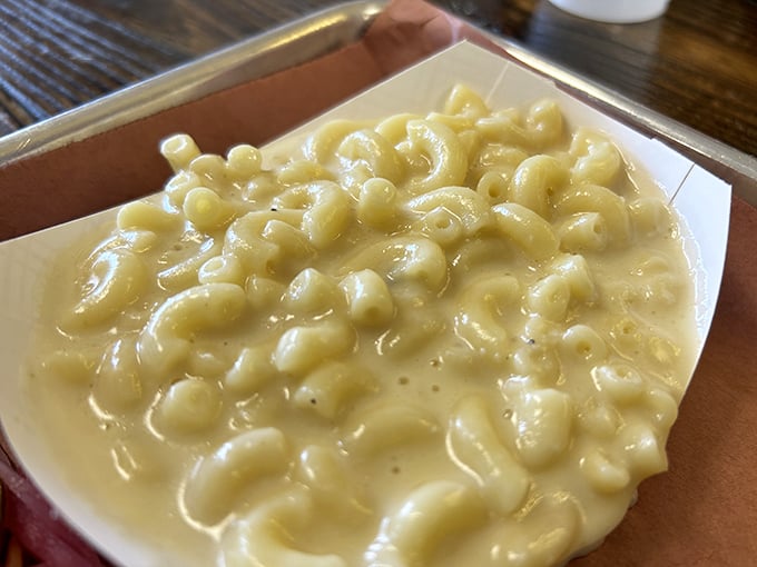 Mac and cheese that doesn't apologize for being exactly what it should be: creamy, comforting, and unapologetically indulgent. Spoon not optional.