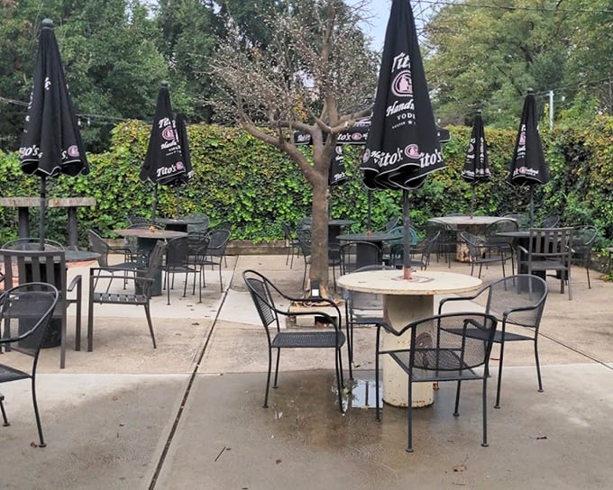 The outdoor patio – where summer brunches stretch into afternoon conversations under umbrellas that have witnessed countless "just one more coffee" promises.