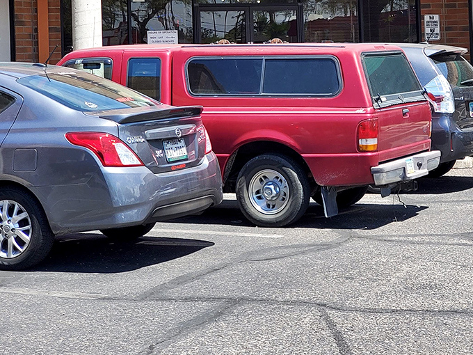 Even the parking lot tells a story – each vehicle represents someone hunting treasures while helping homeless pets.