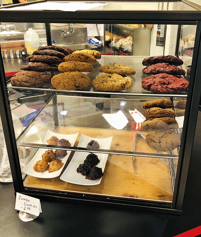 Cookie display that tempts even the most disciplined diners. These aren't just desserts – they're sweet punctuation marks to end your meal.