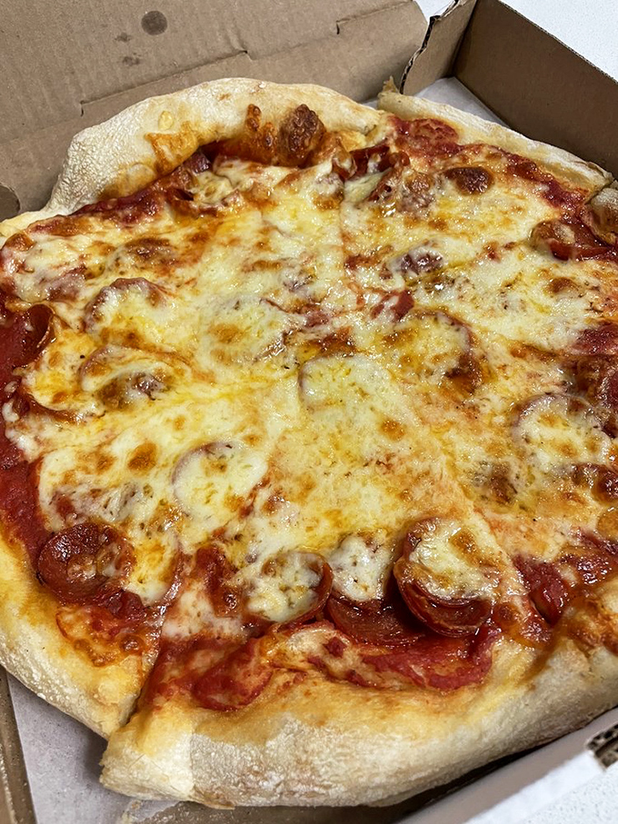 Pizza perfection doesn't need fancy toppings or artisanal anything—just the holy trinity of dough, sauce, and cheese that makes you believe in something greater.