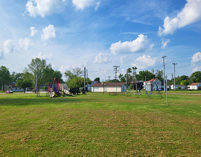 Small-town playgrounds—where kids still actually play outside without scheduling an appointment first. Remember those days